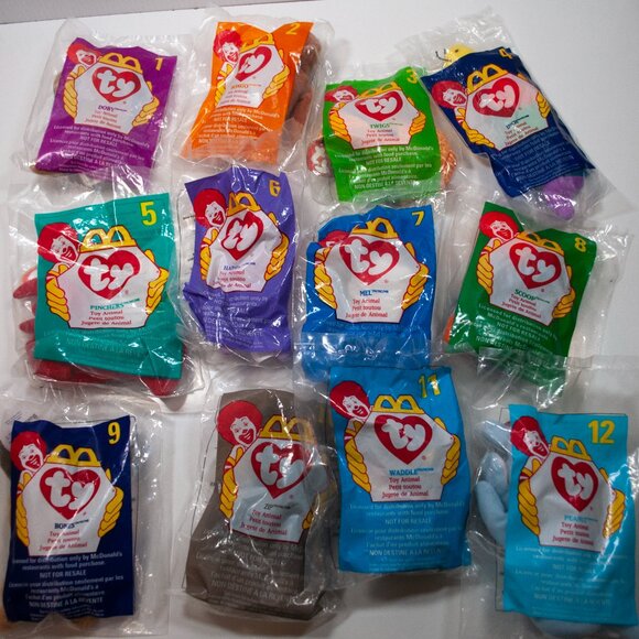 Ty | Toys | New Ty Mcdonalds Teenie Beanie Babies Complete Set 2 Bags ...